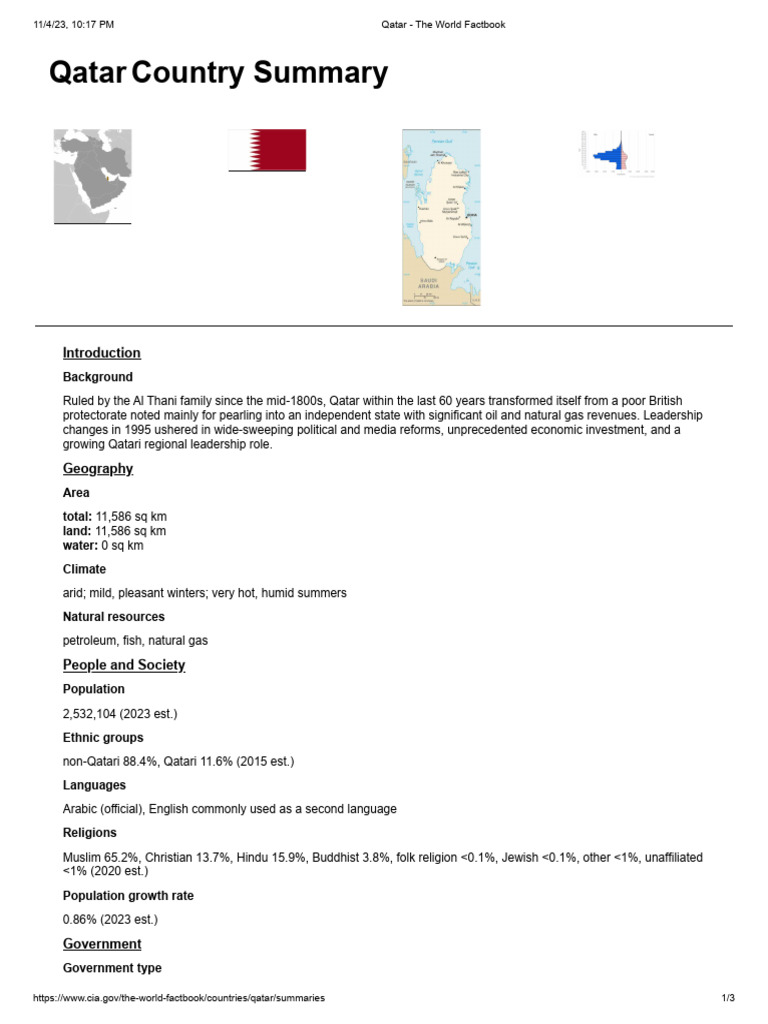 Qatar Overview from the CIA Factbook | PDF | Qatar | Asia