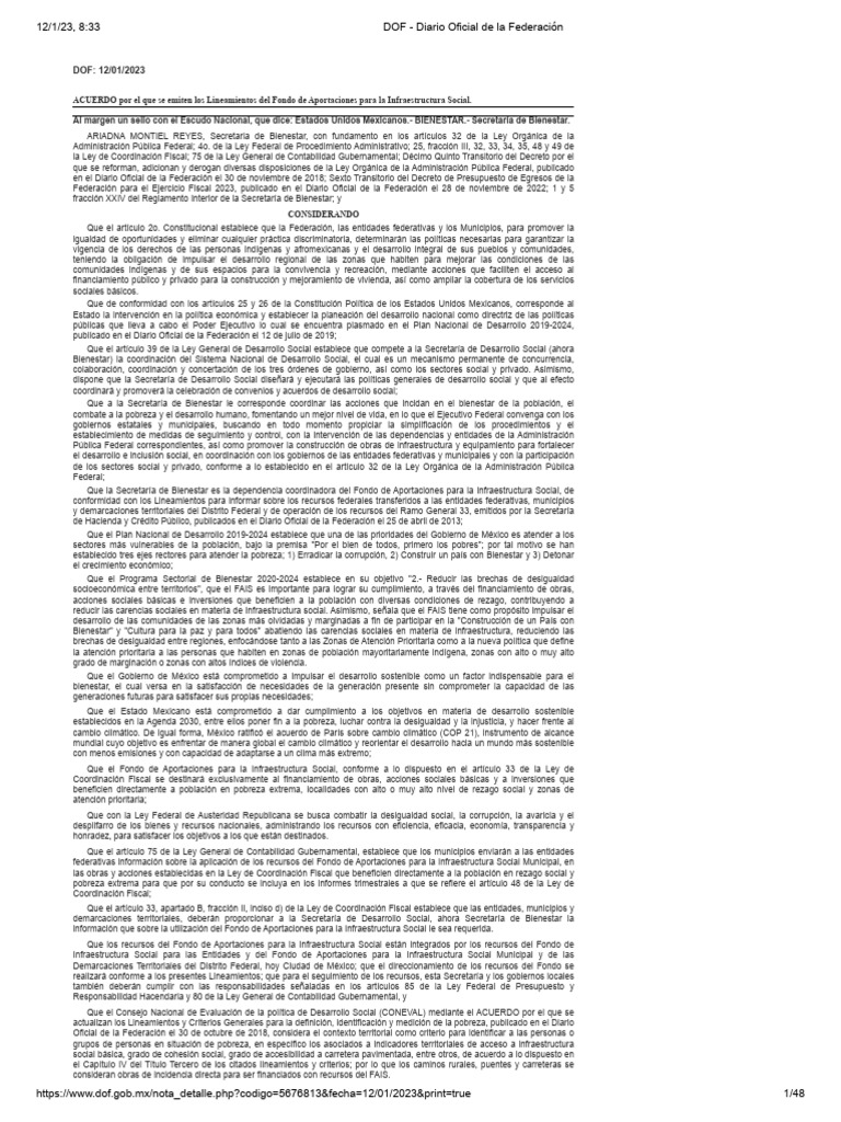 Lineamientos Fais 2023 Nuevos | PDF | México | Pobreza