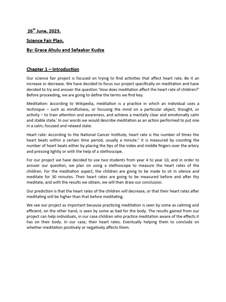 Science Fair Word | PDF