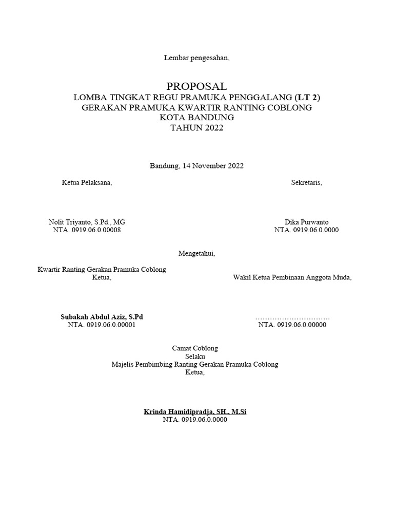 Format Proposal LT 2 | PDF