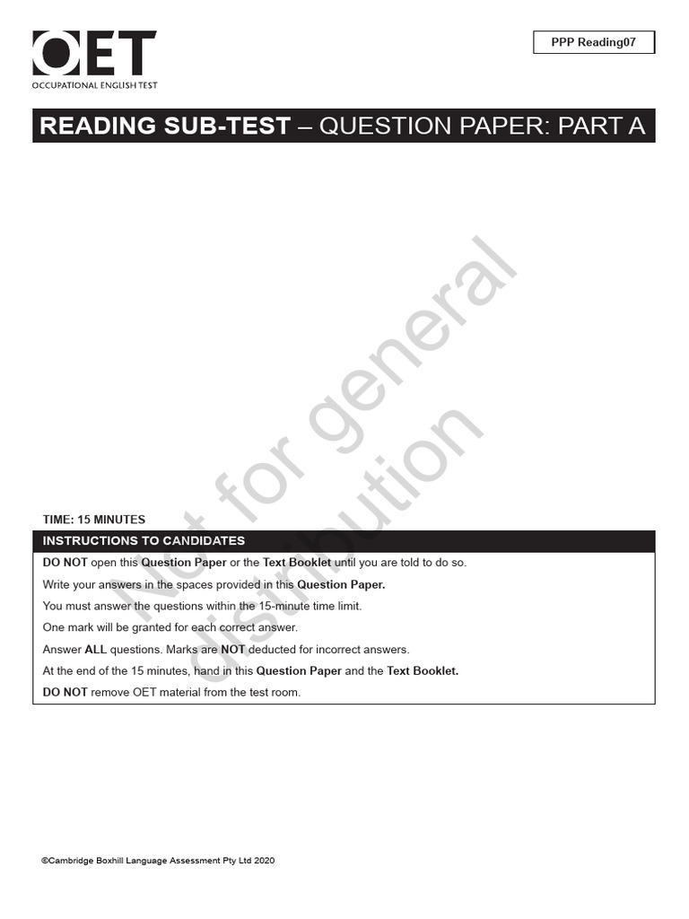 PPP Reading Test 7 Part A Questions and Texts | PDF | Hypothyroidism ...