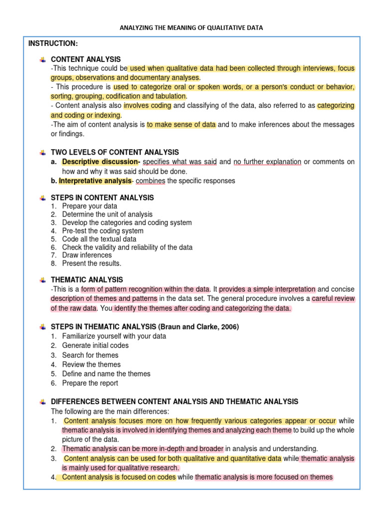 Analyzing The Meaning of Qualitative Data | PDF | Qualitative Research ...
