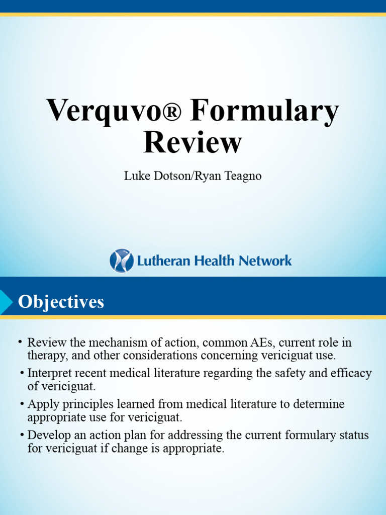 Verquvo Formulary Addition | PDF | Pharmacology | Drugs