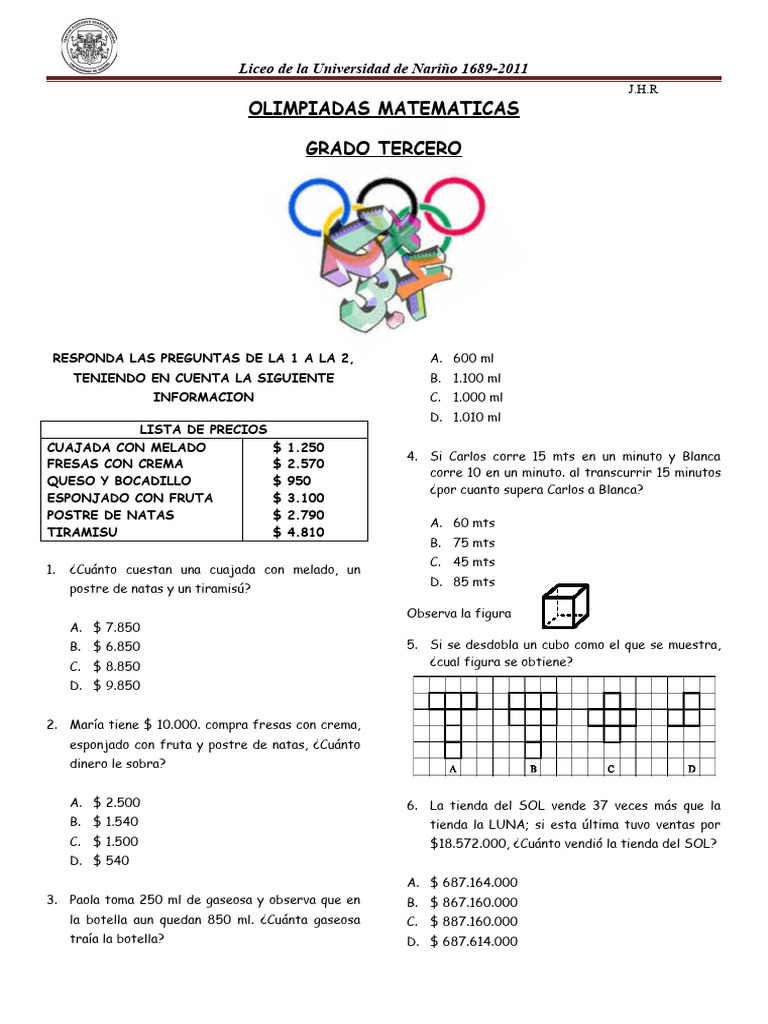 Olimpiadas Matematicas 3 Pdf Geometría Geometría Euclidiana