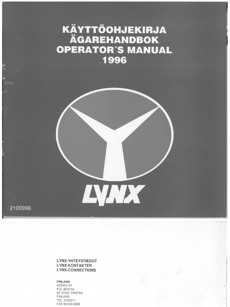 Lynx Instruktionsbok 1996 | PDF