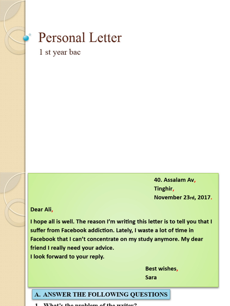 Personal Letter on Facebook Addiction | PDF | Language Arts & Discipline