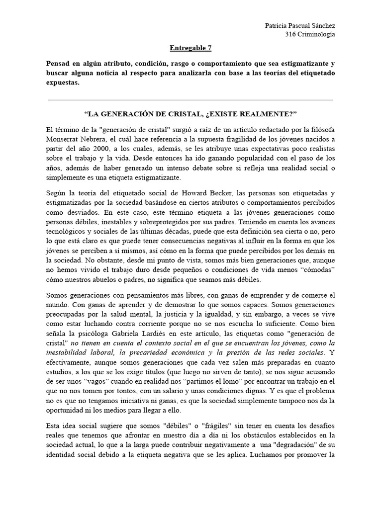 Entregable 7 | PDF | Sociedad | Conceptos psicologicos