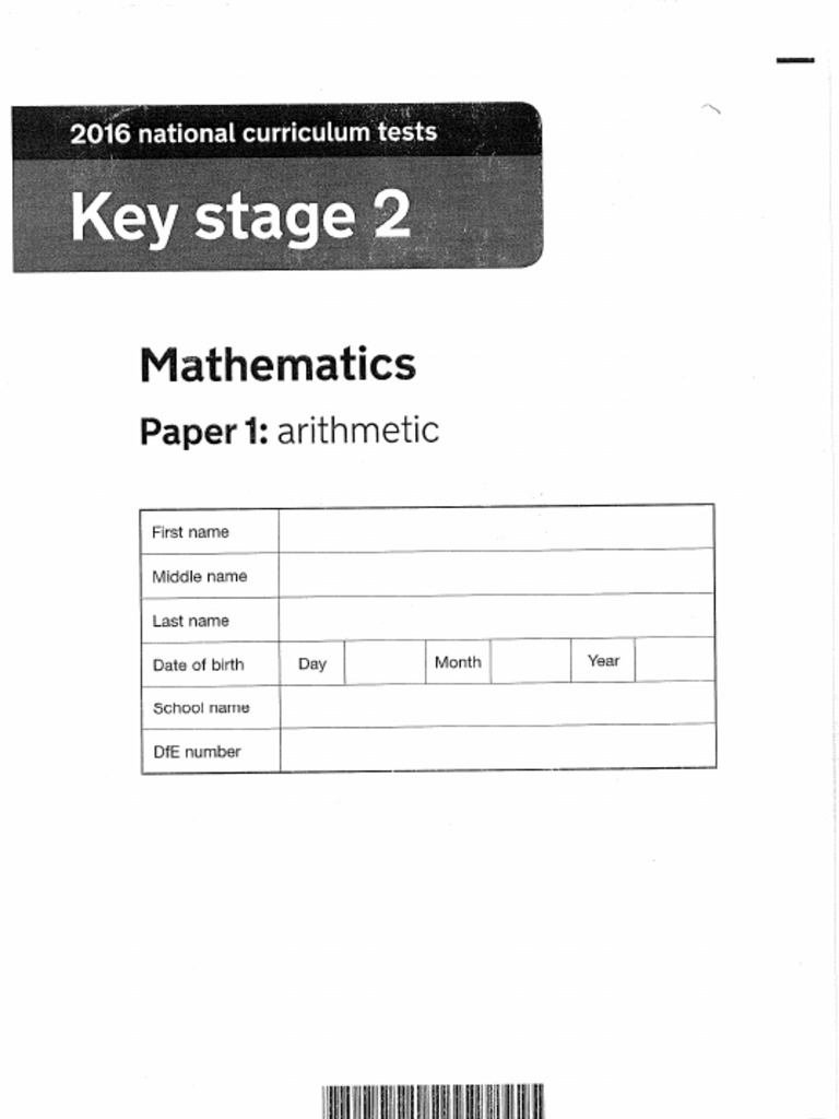 Ks2 Mathematics 2016 Paper 1 Worked Solutions | PDF
