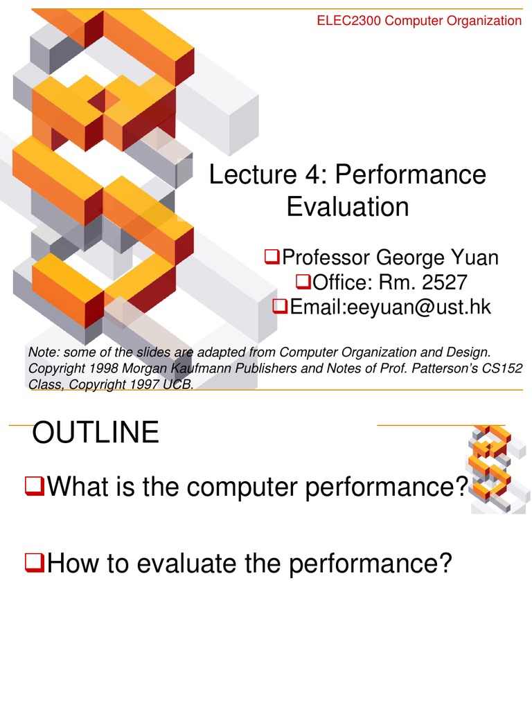 Lecture4 Performance Evaluation 2011 | PDF | Central Processing Unit ...