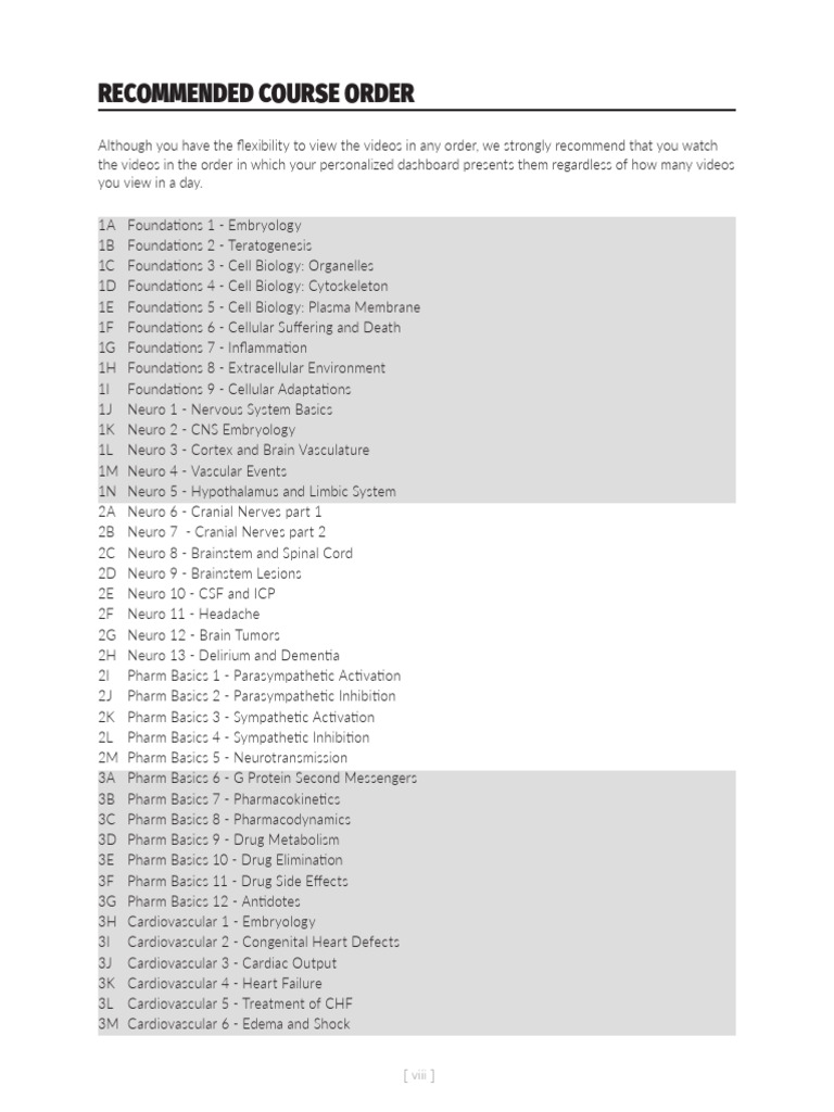 00 COURSE ORDER | PDF | Endocrine System | Immunology