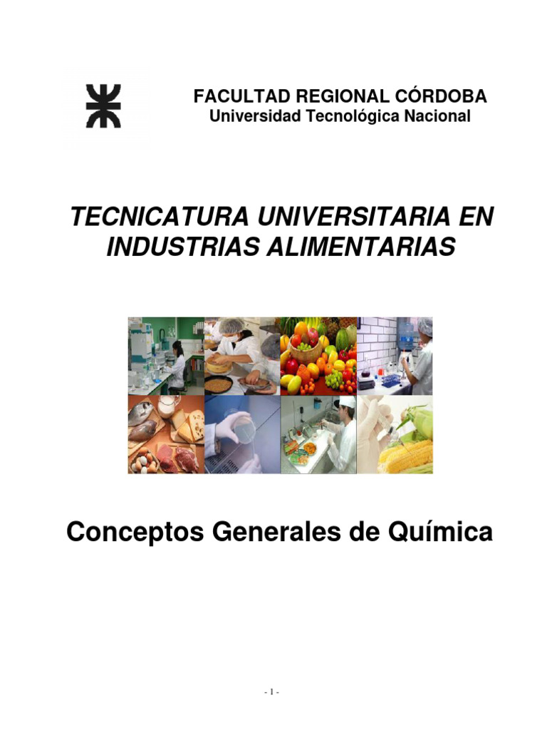 Conceptos Generales de Química Tec. en Alimentos - UTN | PDF ...