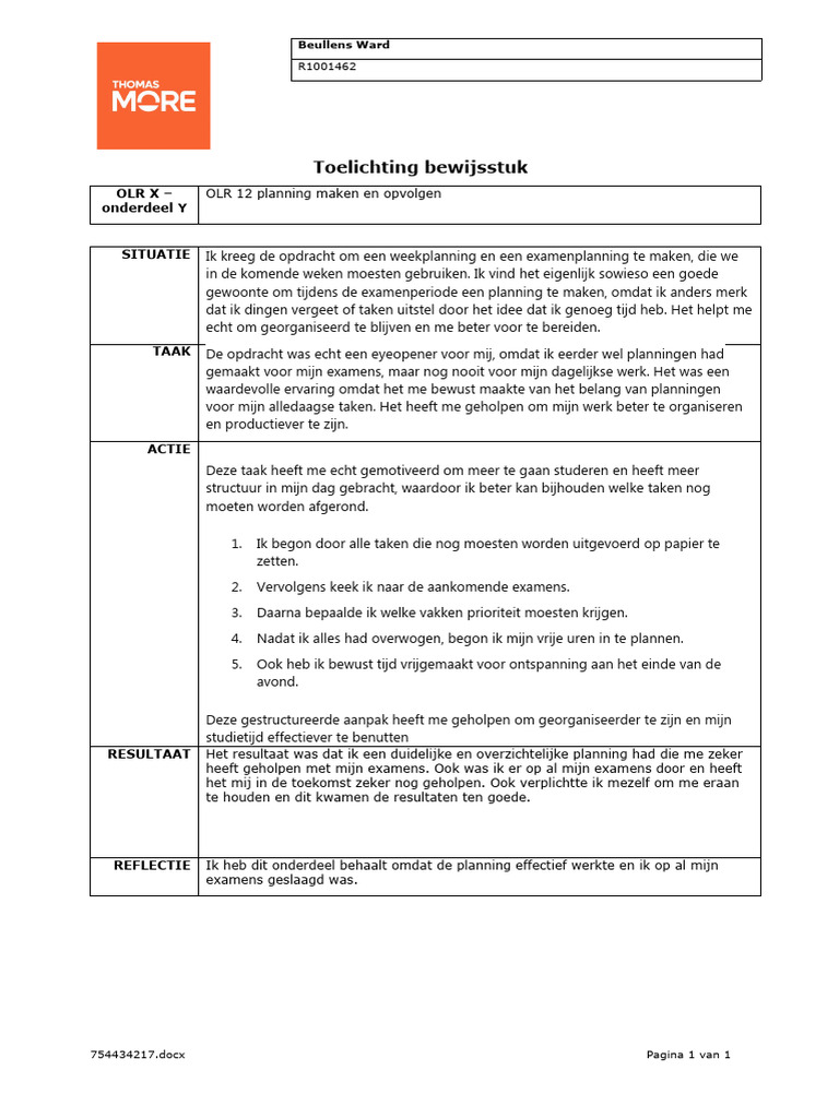Toelichting Bewijsstuk Olr 12 | PDF