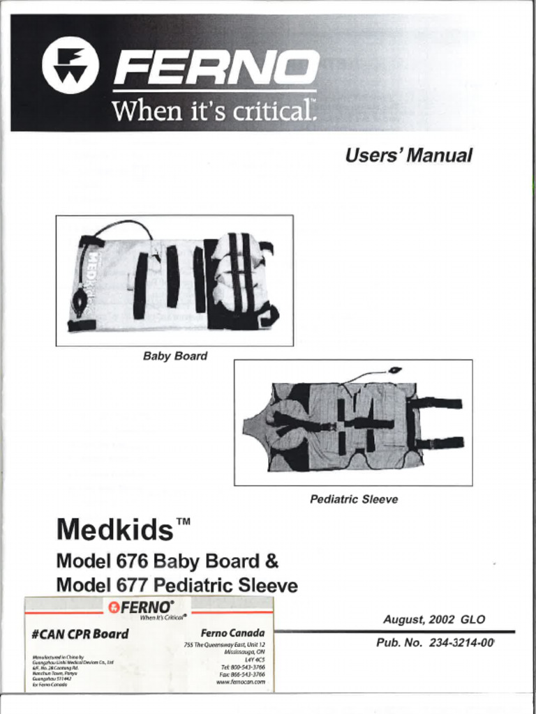 Ferno Infant Transport Board | PDF