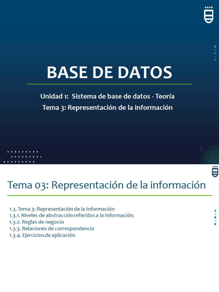 Base de Datos: Unidad 1: Sistema de Base de Datos - Teoría Tema 3 ...