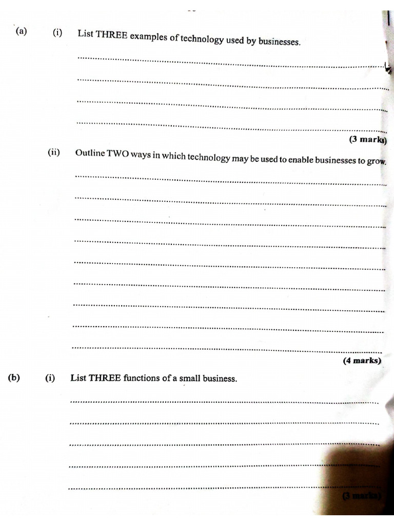 CSEC Questions On Production | PDF