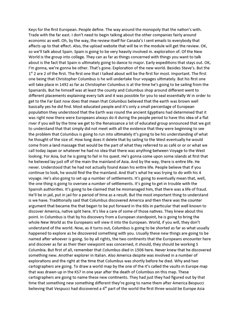 chp 4 | PDF | Christopher Columbus | Trade