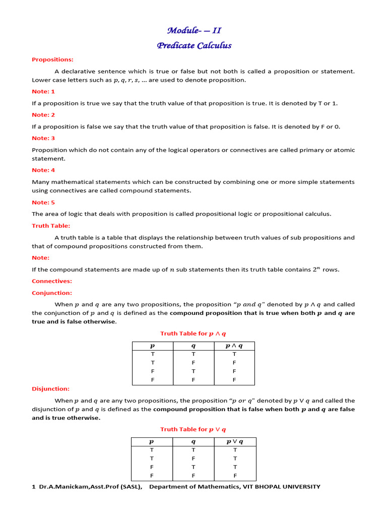 Discrete Mathematics (Module - II) | PDF | Mathematical Proof | Proposition