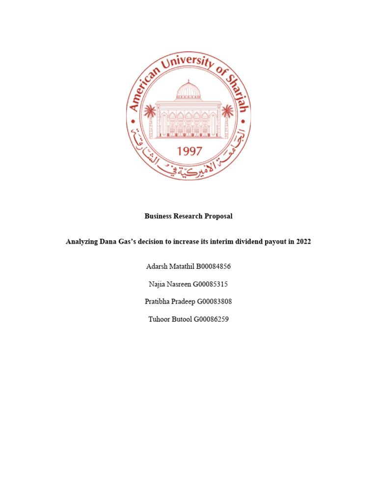 Research Proposal - Group 2 | PDF | Dividend | Profit (Economics)