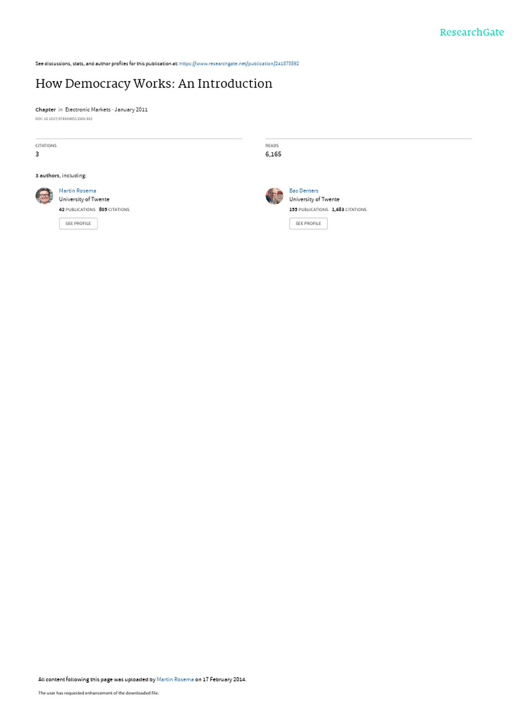 How Democracy Works An Introduction | PDF | Democracy | Political ...