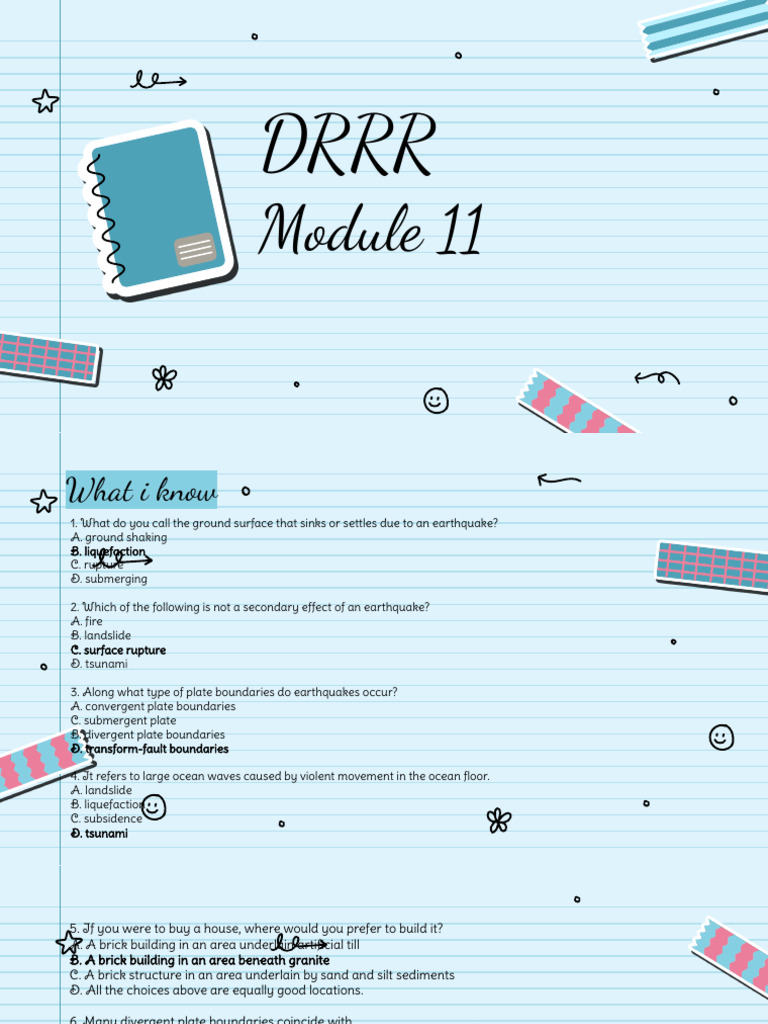 Earthquake Effects and Preparedness Quiz | PDF | Earthquakes | Plate Tectonics