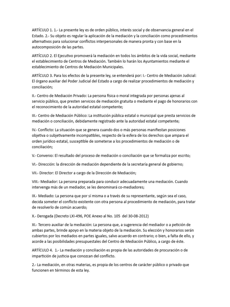 Artículo 1 | PDF | Mediación | Justicia