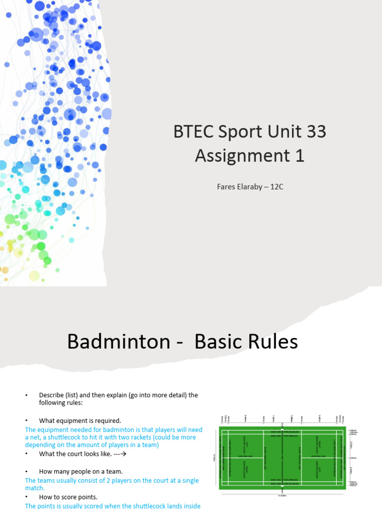 BTEC Sport Unit 33 Assignment 1 Badminton Blank | Download Free PDF ...