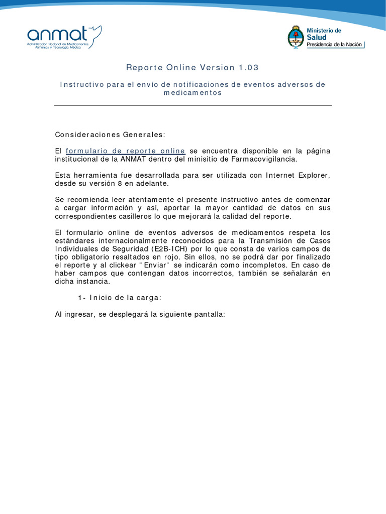 Instructivo para Reporte de Eventos Adversos | PDF | Medicina
