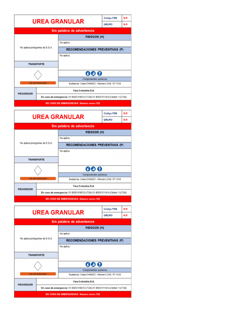 Etiqueta Urea Granular | PDF