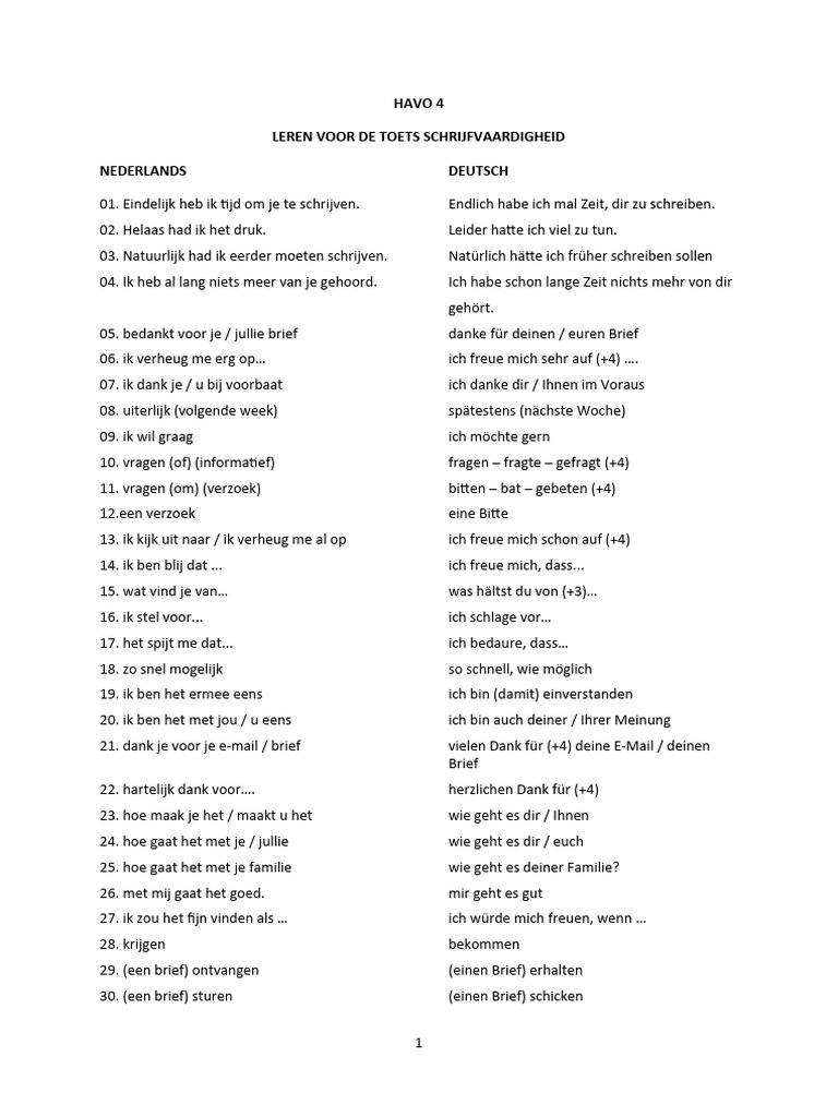 Oefeningen en Idioom Schrijfvaardigheid HAVO 4 | PDF