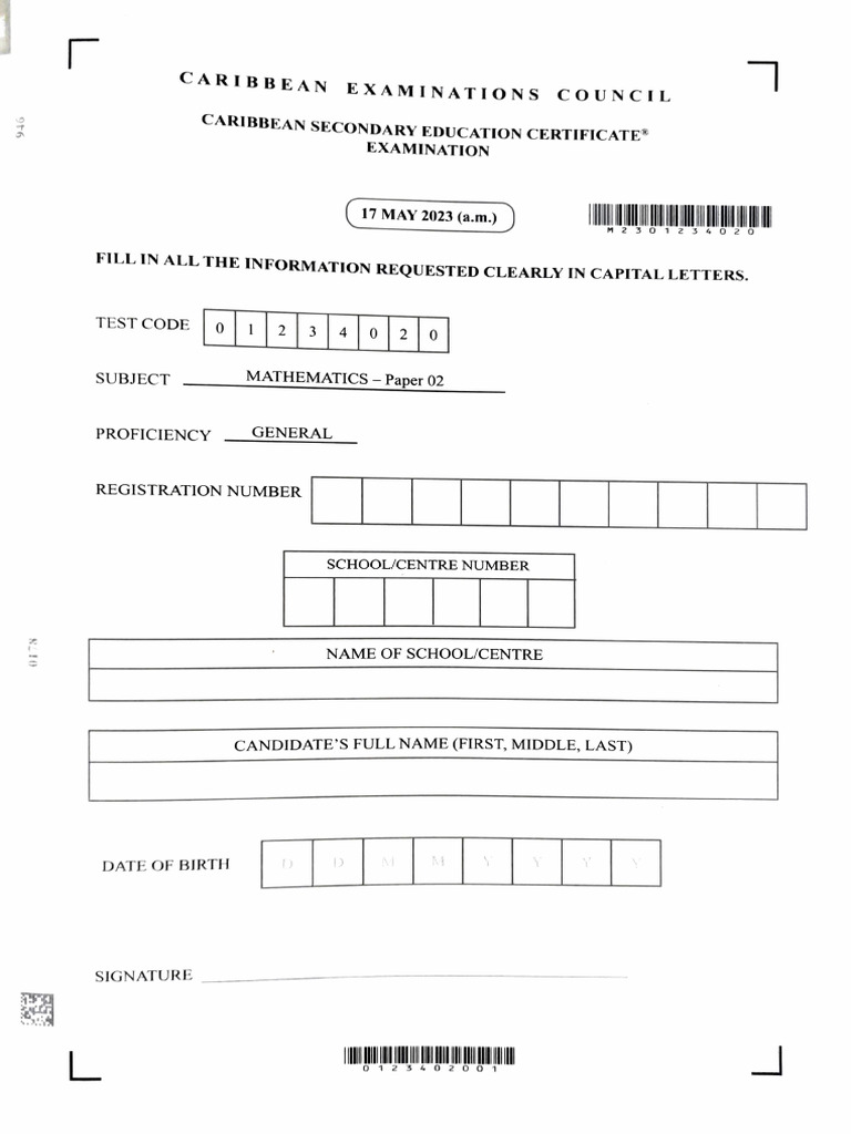 CSEC Maths June 2023 Paper 2 | PDF CSEC Maths June 2023 Paper 2 | PDF