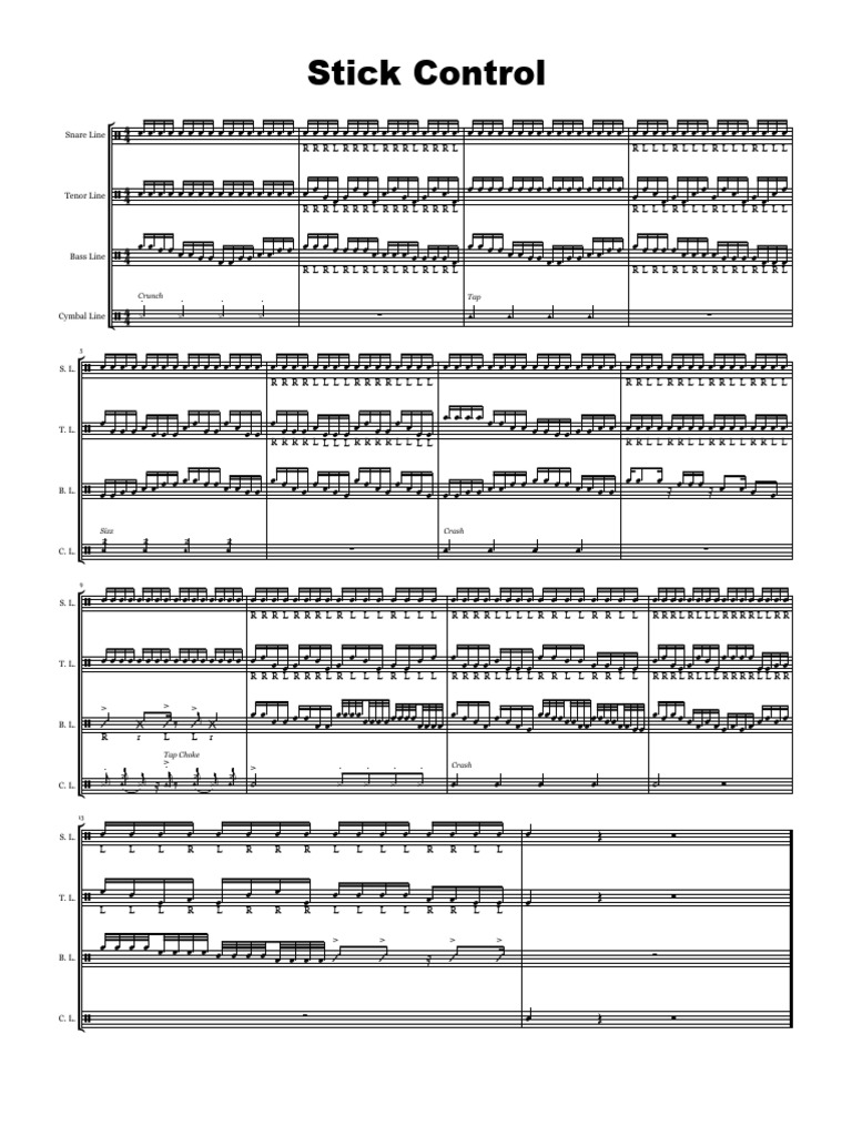 Stick Control Full | PDF | Musical Groups | Drumming