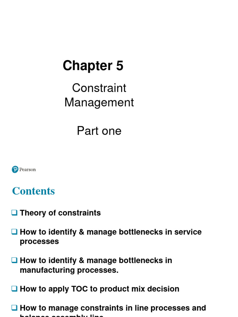 Chapter 5 Constraint Management Part One | PDF | Return On Investment ...