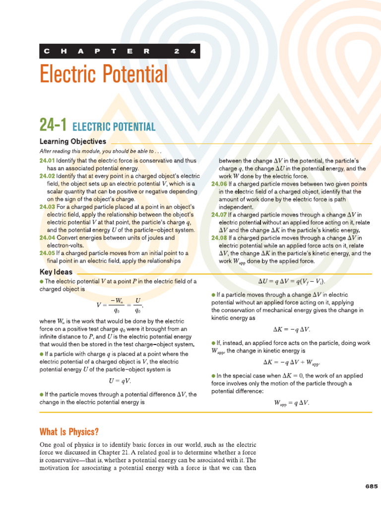 CH. 24 Electric Potential | PDF