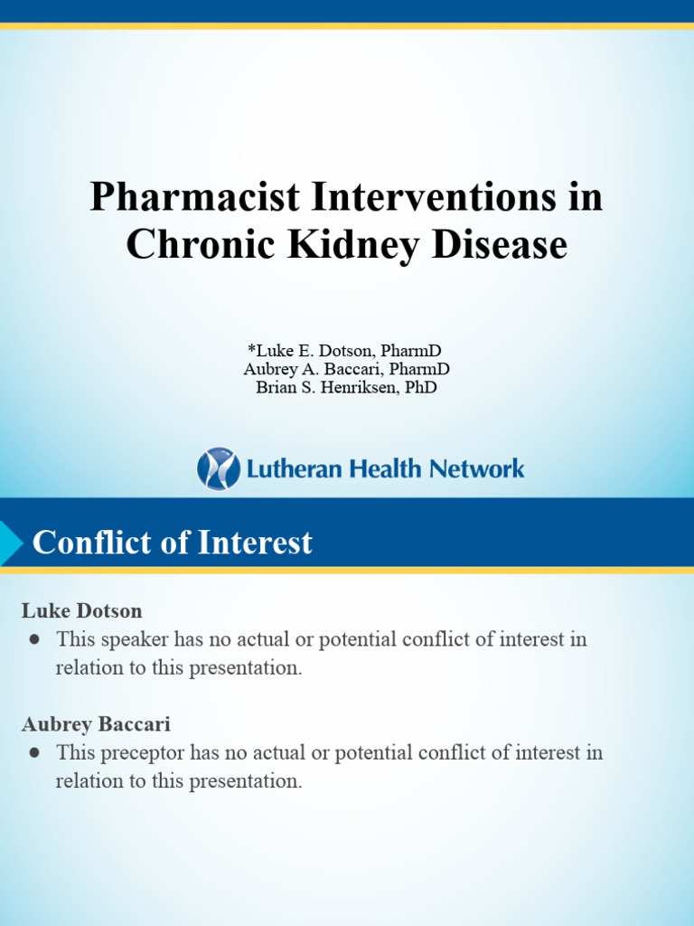 Dotson CKD Pharmacy Project 1 | Download Free PDF | Chronic Kidney ...