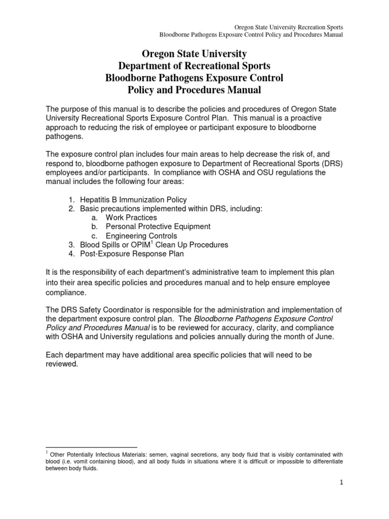 BBP Policies and Procedures Manual | PDF | Personal Protective ...