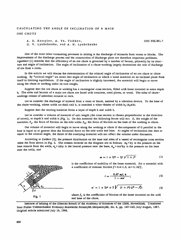 3 - Calculating The Angle of Inclination of A Main Ore Chute | PDF ...