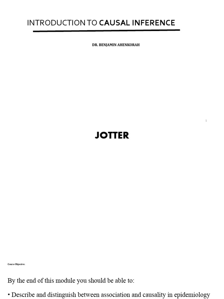 Epidemiology: Causal Inference Basics | PDF | Epidemiology | Cohort Study