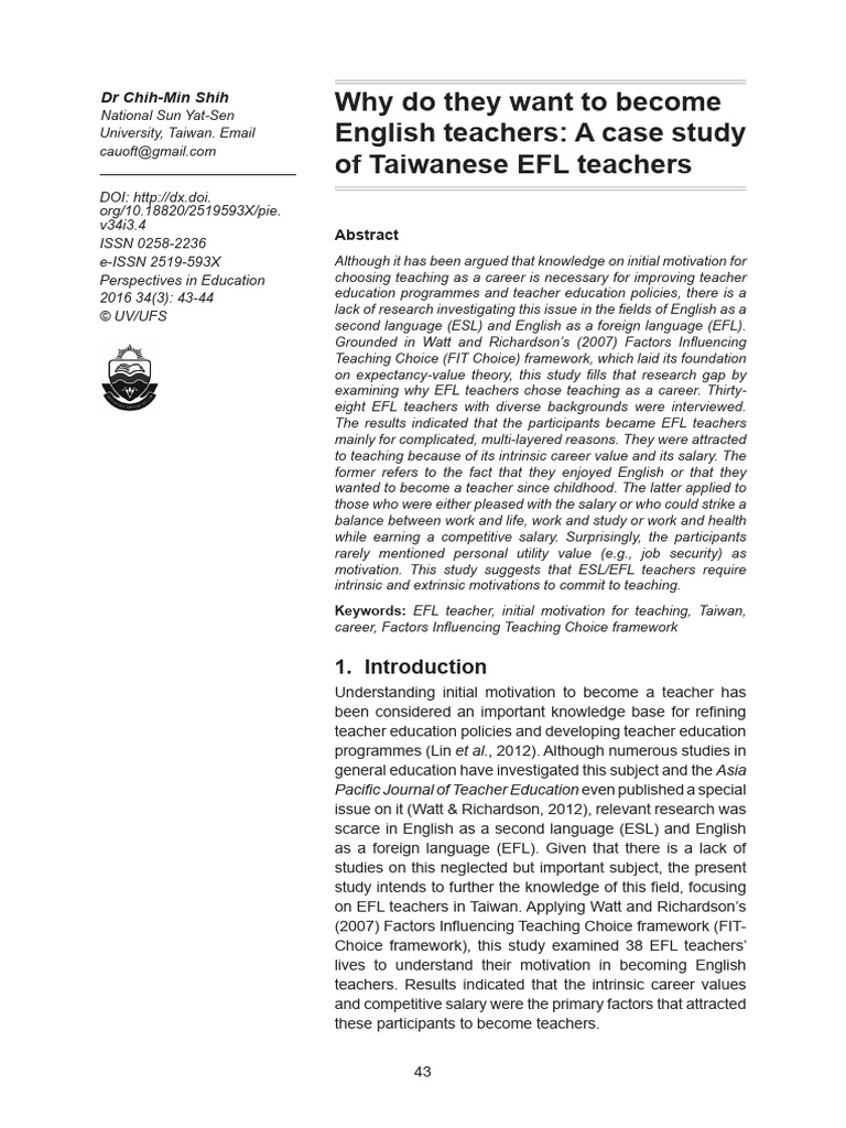 Why Do They Want To Become English Ts | PDF | English As A Second Or ...
