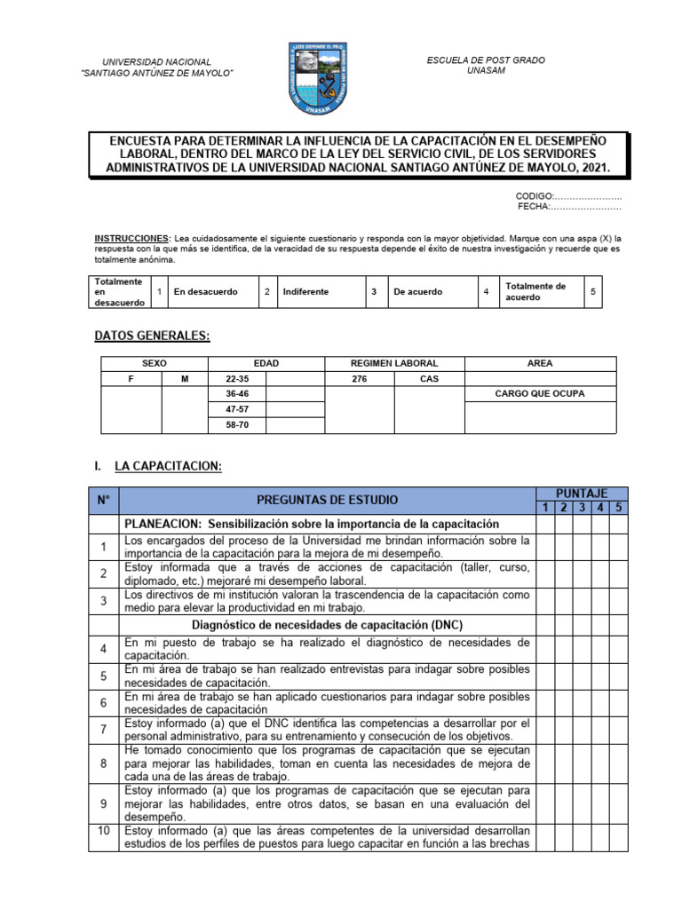 Cuestionario Validado | PDF | Cuestionario | Aprendizaje