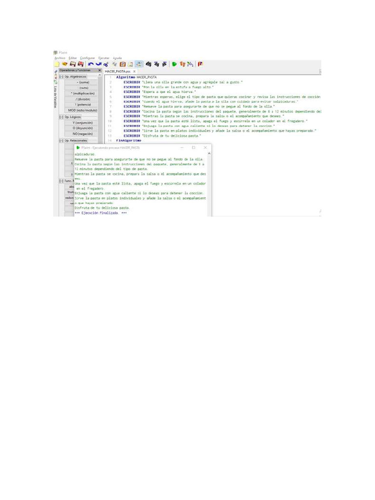 U1 S1 Trabajo Sincrónico - Pseudocódigo en PSlint del Algoritmo en ...