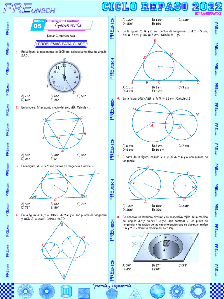 Banco Preguntas SEMANA 05 Geom y Trig | PDF | Geometría triangular | Euclides