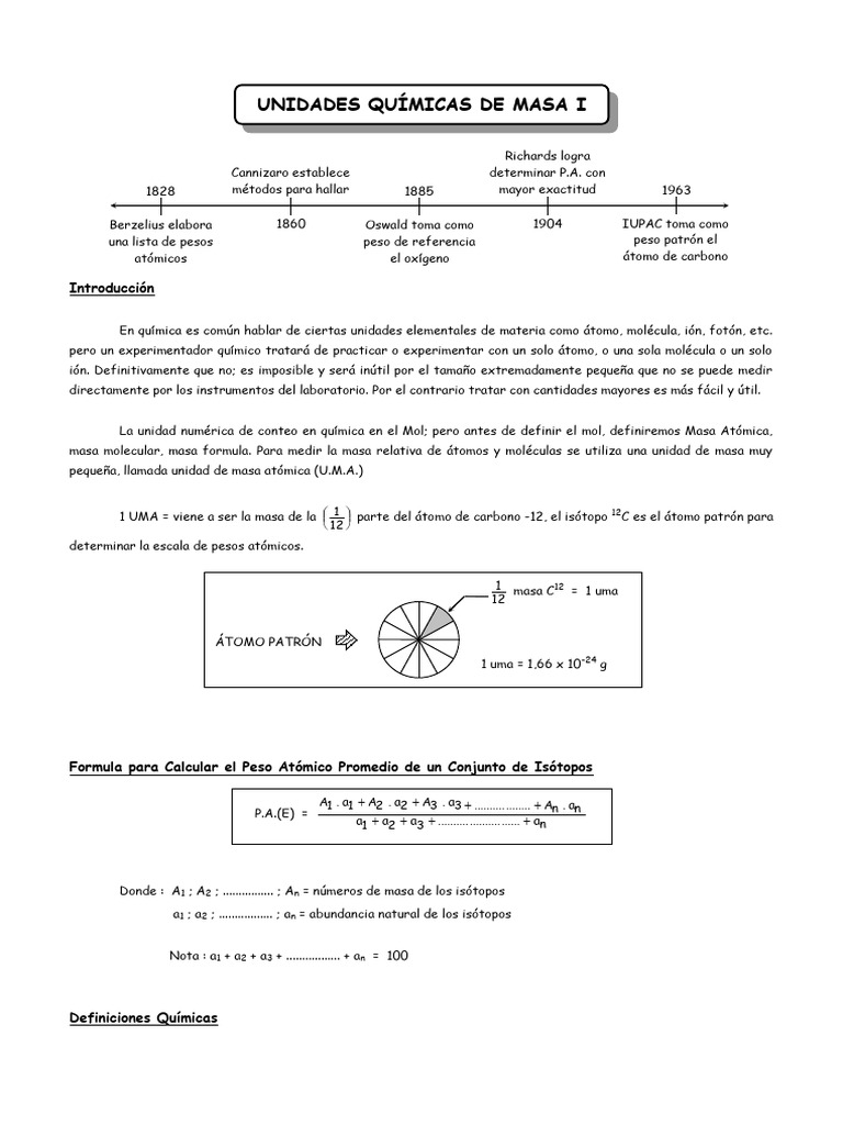 Unidades Químicas | PDF | Mole (Unidad) | Química