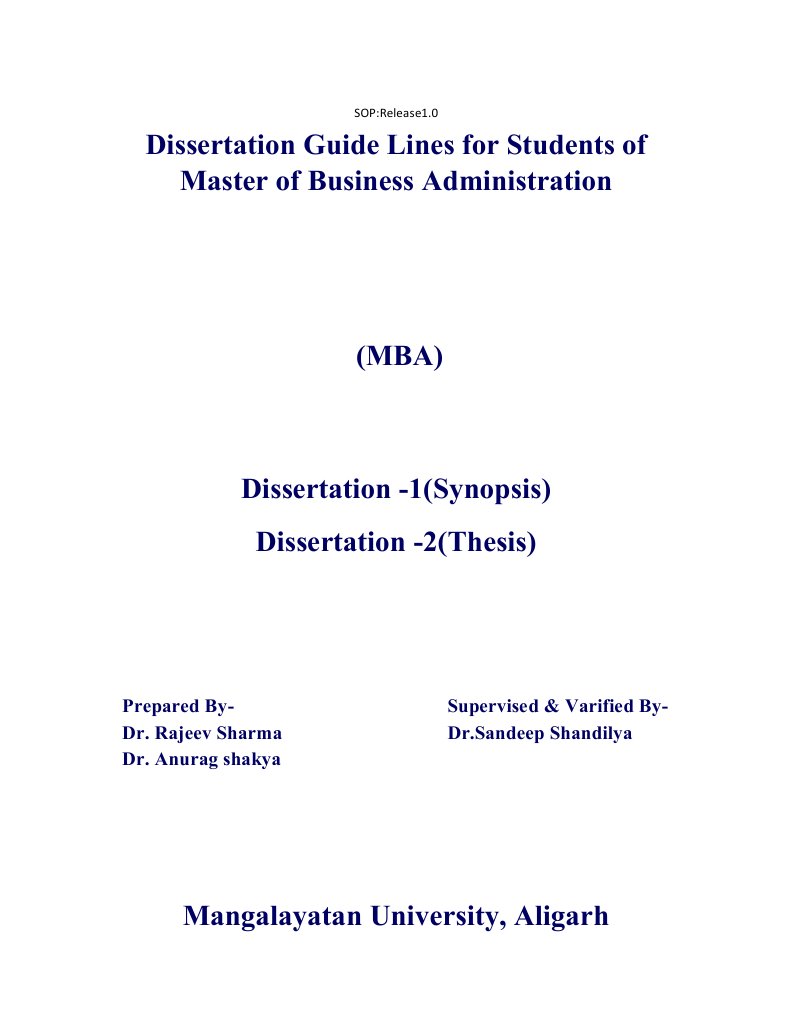 Final Sop of Dissertation | PDF | Thesis | Data Analysis