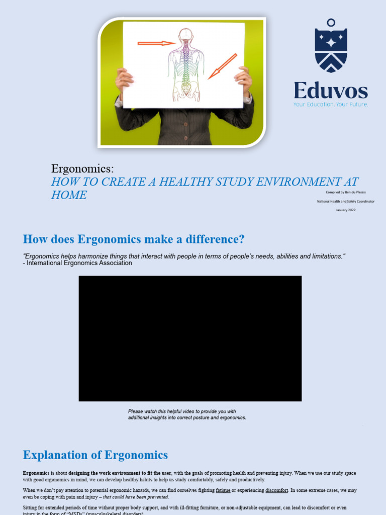 Ergonomic Study Space Guidelines | PDF | Human Factors And Ergonomics ...