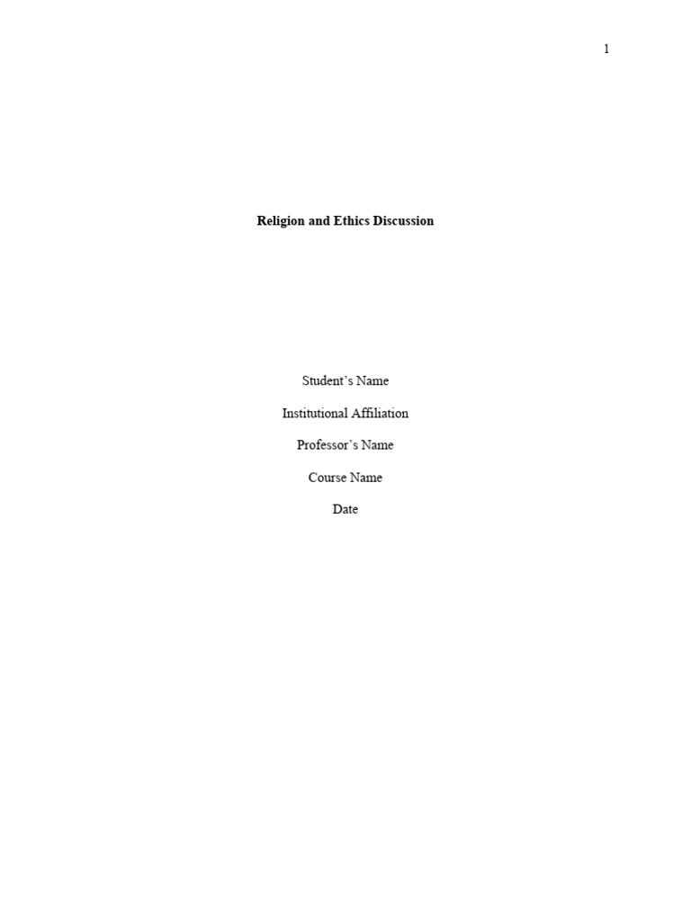 Religion and Ethics Discussion | PDF | Morality | Divine Command Theory
