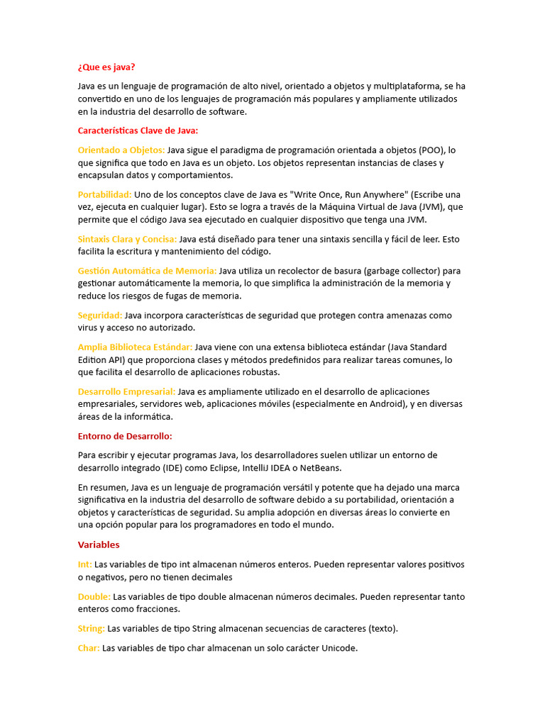 Que Es Java | Descargar gratis PDF | Programación | Constructor (Programación Orientada a Objetos)