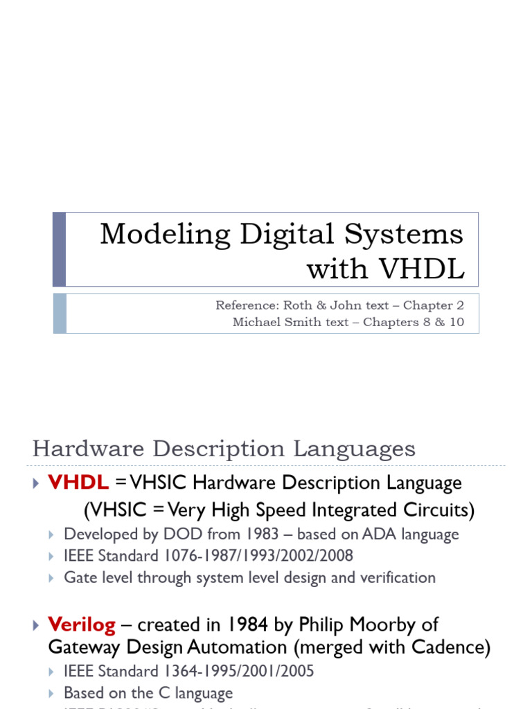 VHDL 1 Introduction | PDF | Hardware Description Language | Vhdl