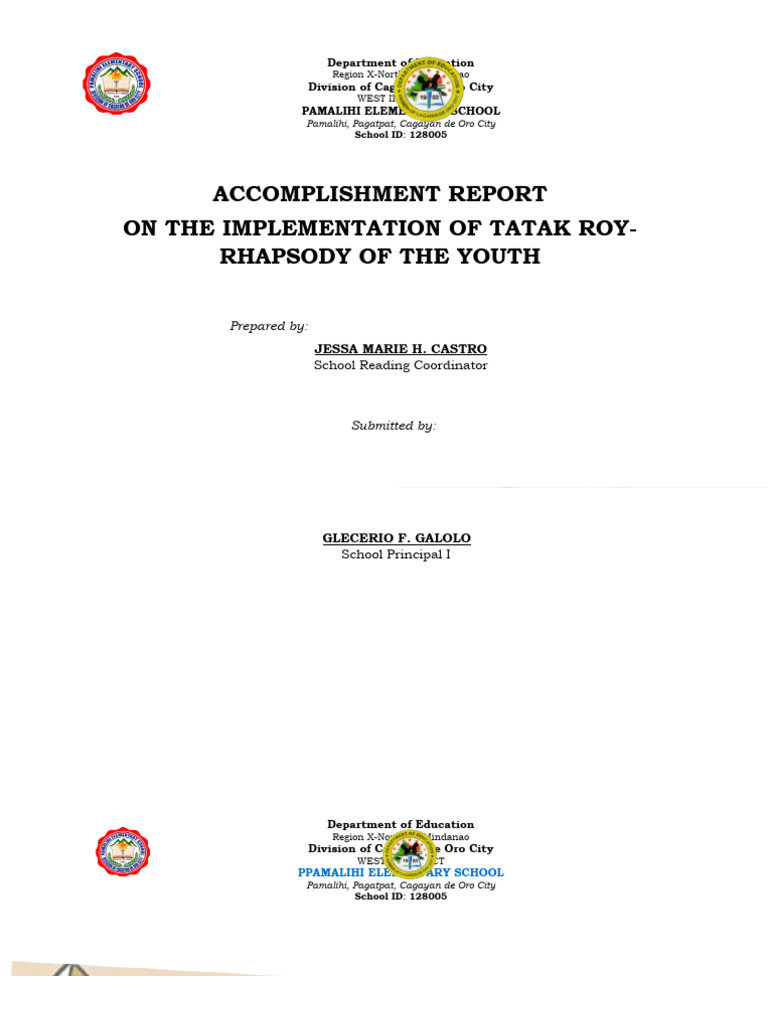 ACCOMPLISHMENT DEPED FRONT PAGE | PDF