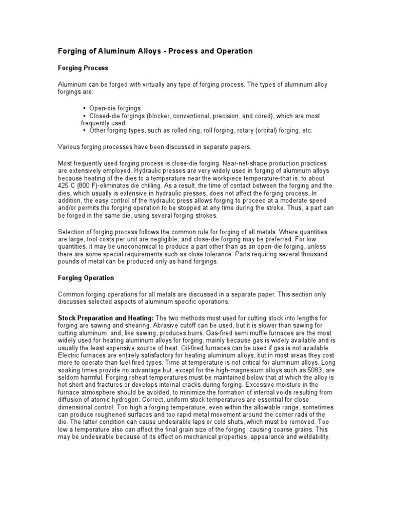 Forging Aluminium | Download Free PDF | Forging | Aluminium