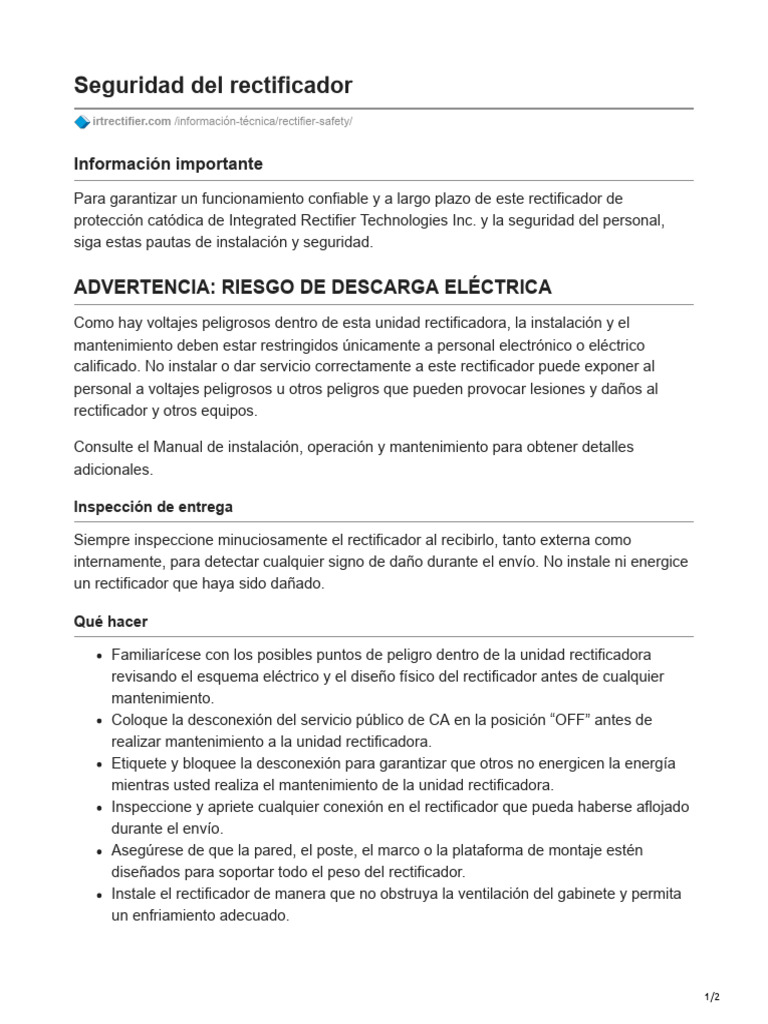 Rectifier Safety | PDF | Rectificador | Corriente continua